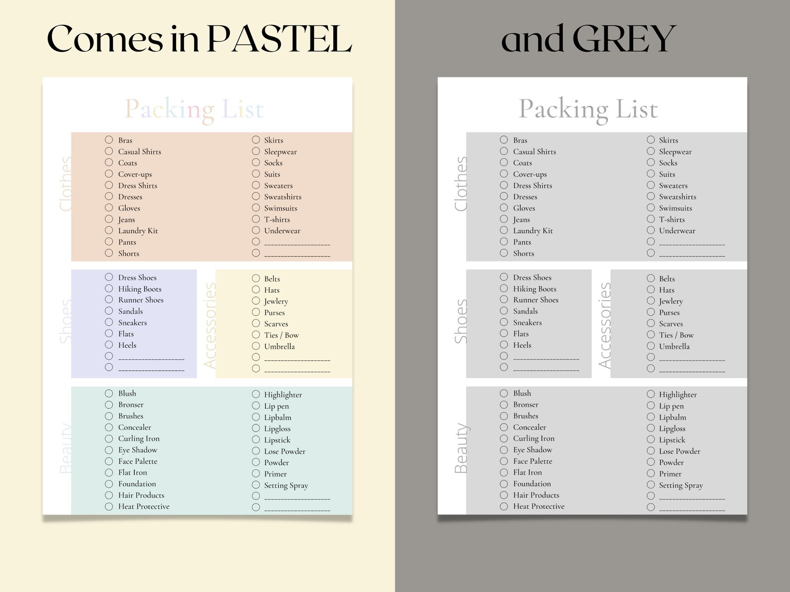 Printable Packing Planner List Planner, Ultimate Packing List PDF ...