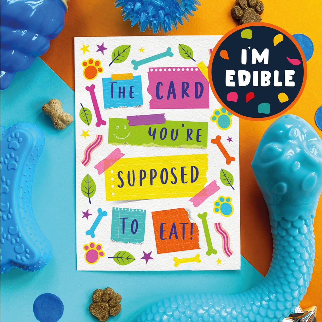 Edible Dog Card: Bacon Flavored Treat - Etsy