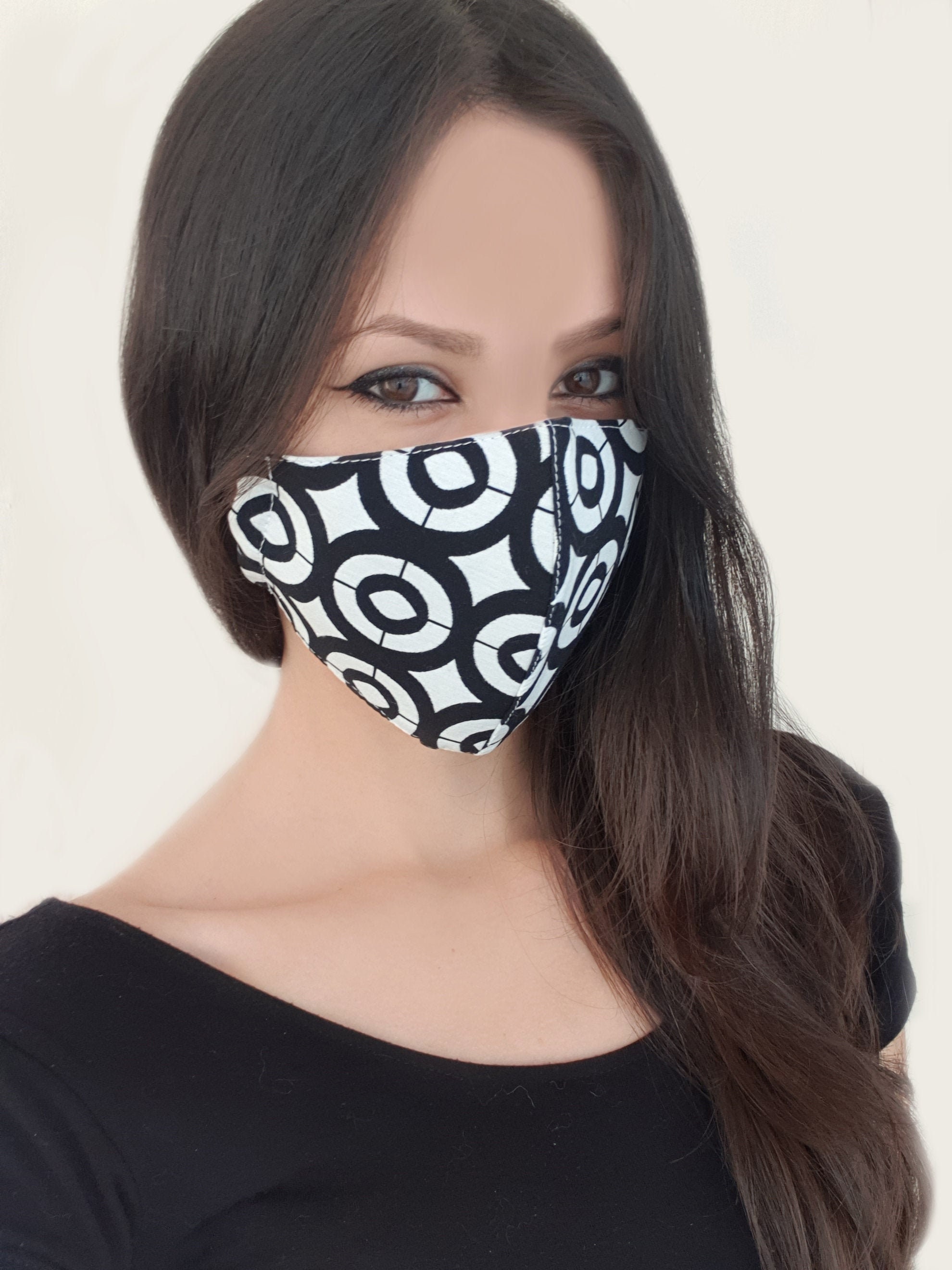 Circles Face Mask / Designer Face Mask / Cotton Face Mask / | Etsy