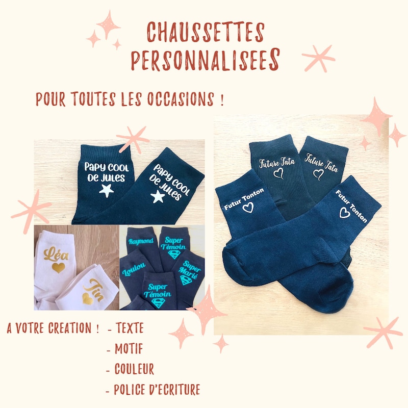 Chaussettes paillettes message - Etsy France