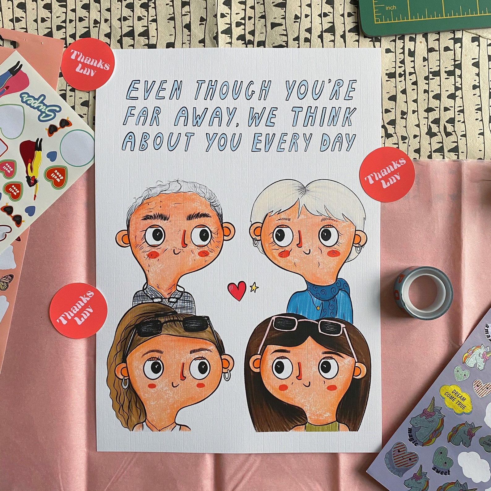 Personalised A4 People Portrait PRINT People Portrait | Etsy