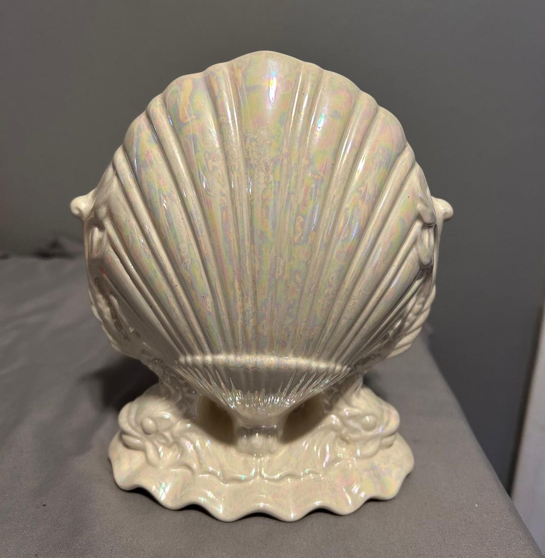 Vintage Art Deco Lusterware Shell Vase - Etsy