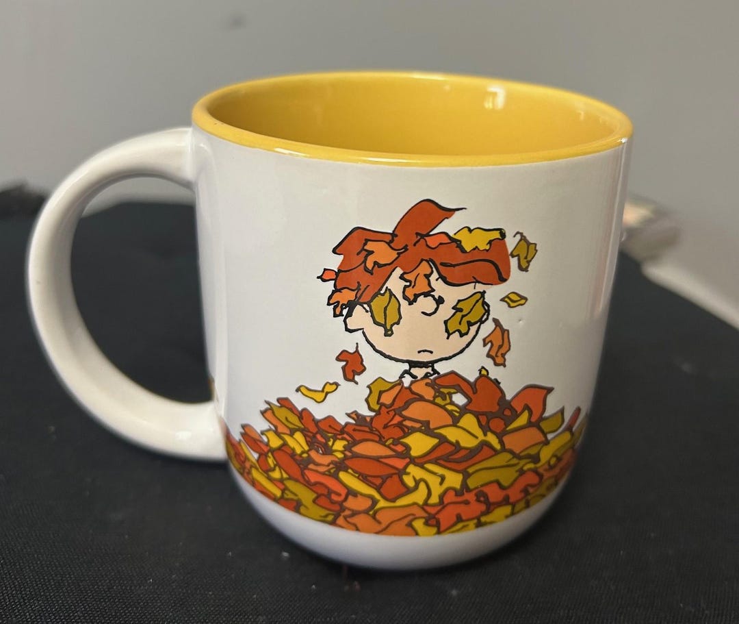 Peanuts Snoopy and Charlie Brown in the Fall Leaves Coffee Mug - Etsy