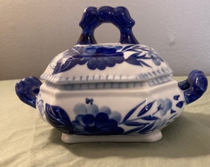 Blue and White Small Porcelain Covered Tureen - Etsy