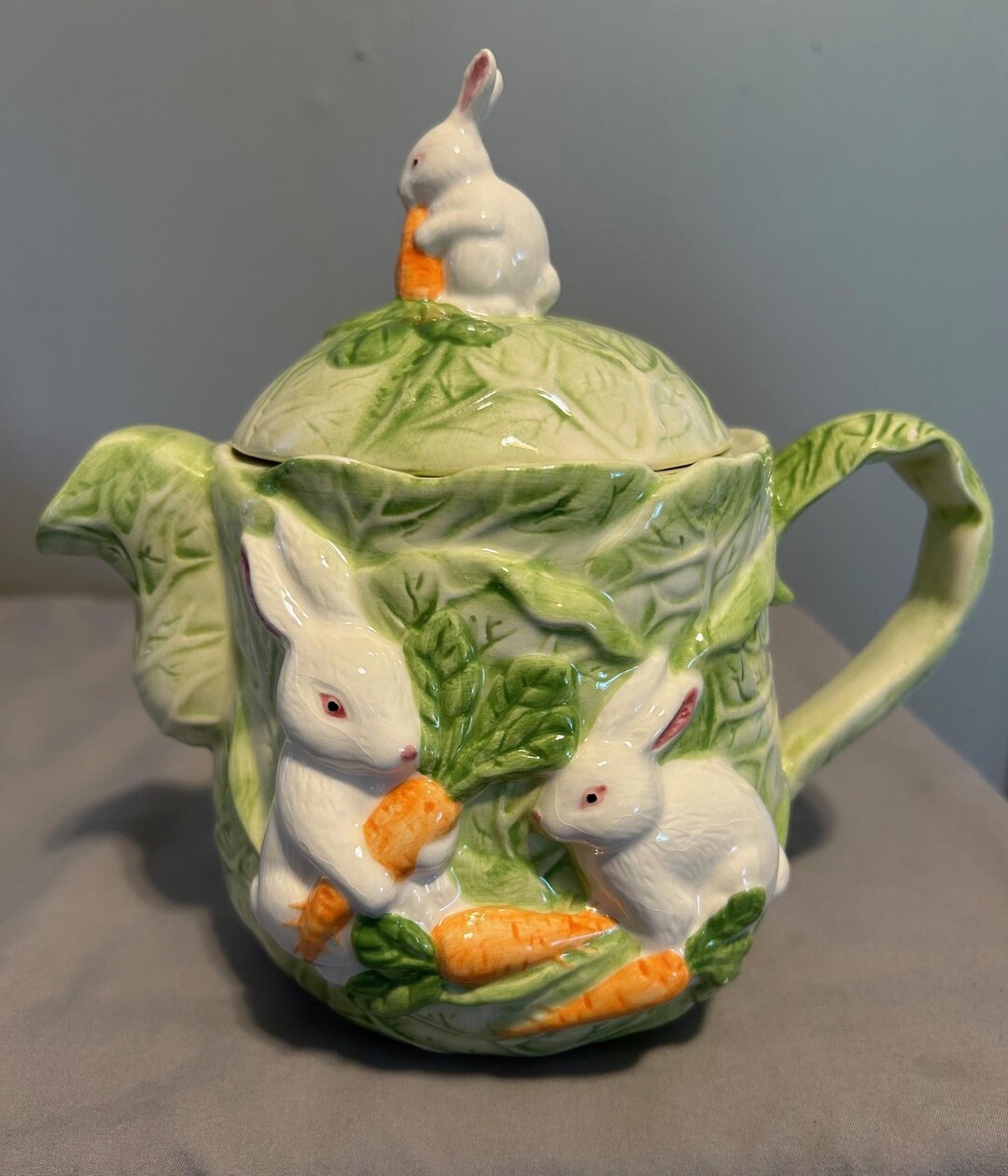 Bunny Rabbit and Cabbage Teapot - Etsy