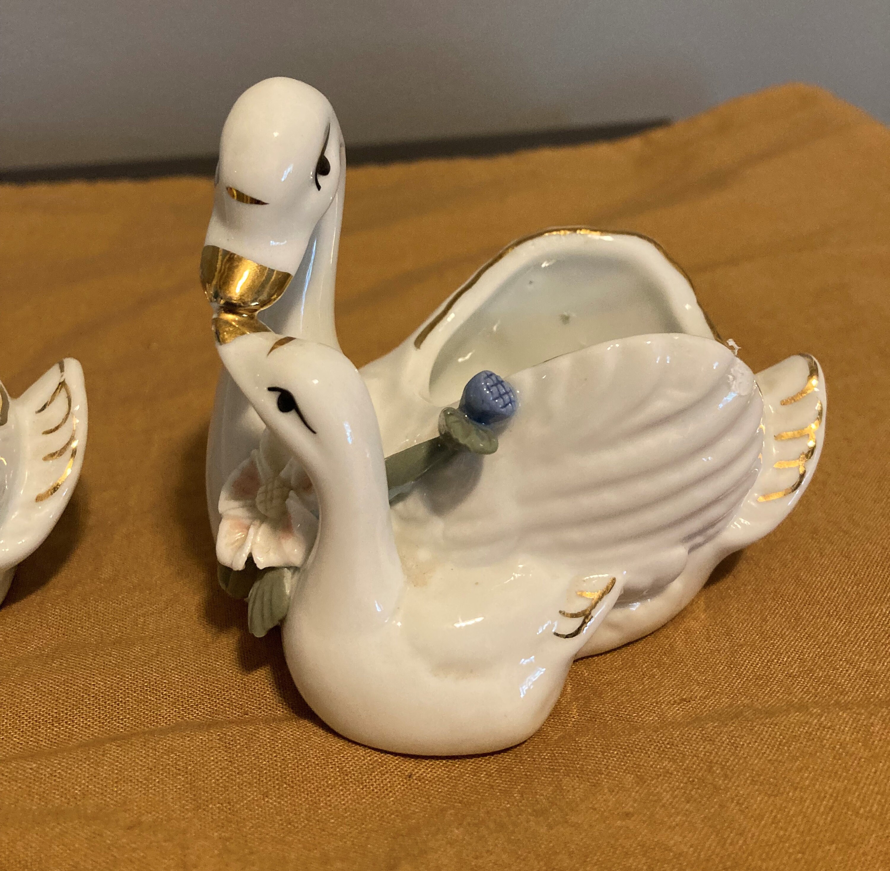 Porcelain Swans Trinket Dishes - Etsy