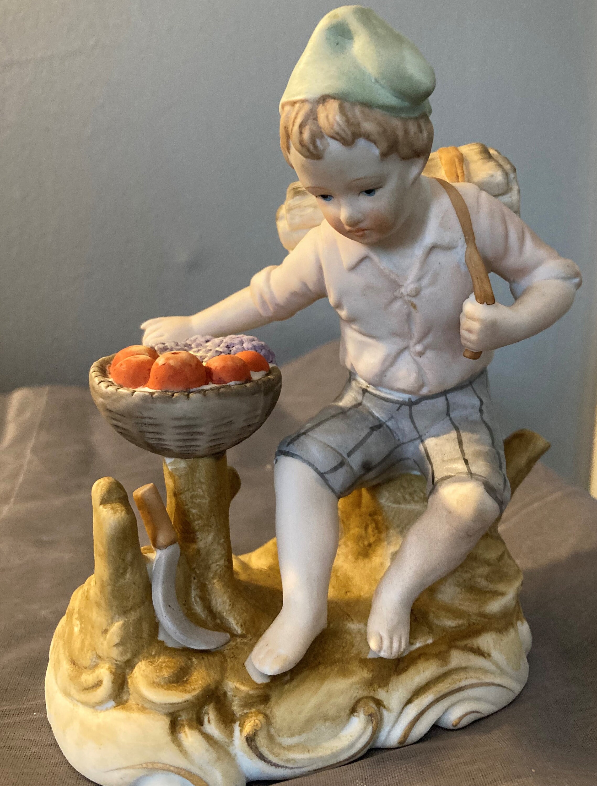 Porcelain Little Boy With Apples - Etsy