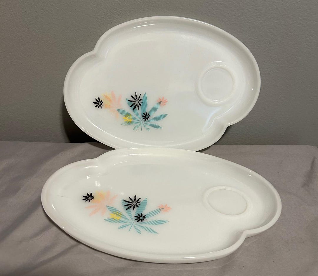 1950s Atomic Flower Pattern Plates - Etsy