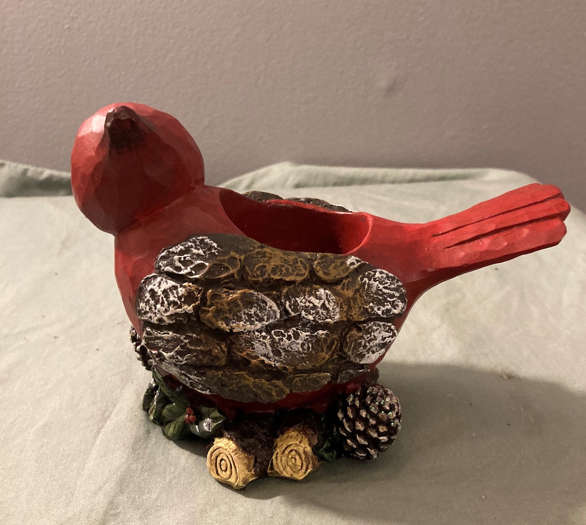 Cardinal Resin Candle Holder - Etsy