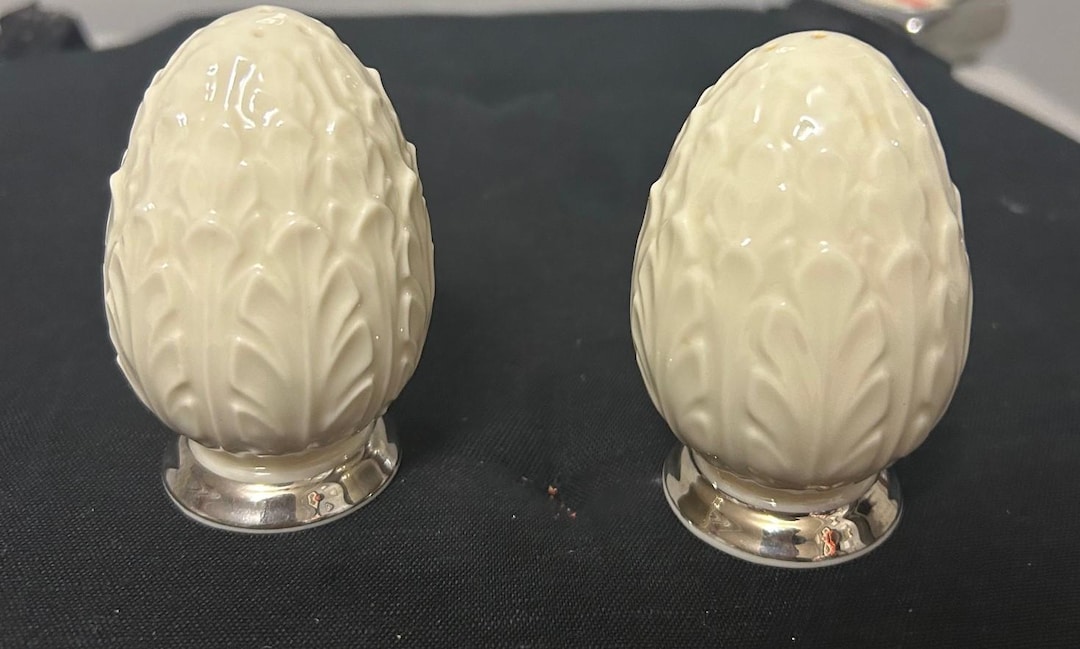 Lenox Woodleaf Platinum Trim Salt and Pepper Shakers - Etsy