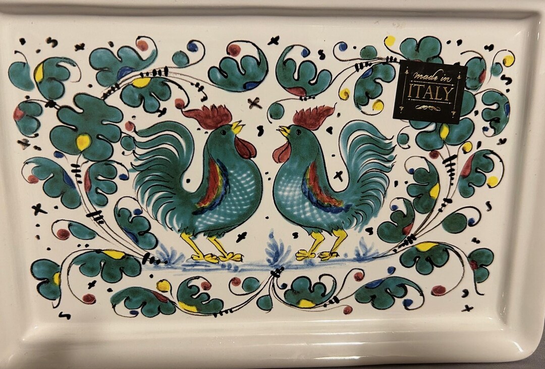 Ceramica Deruta Tray Rooster Made in Italy Tray - Etsy