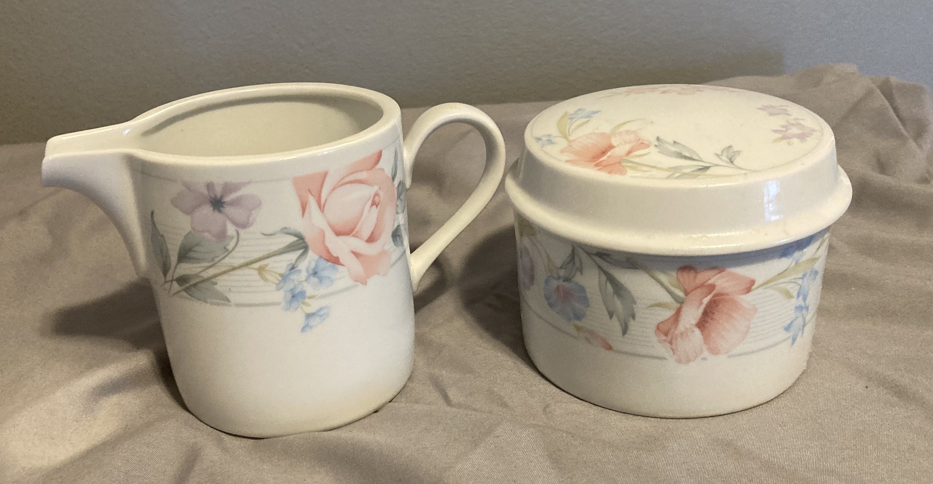 American Limoges Flowers Porcelain Creamer and Sugar Set - Etsy