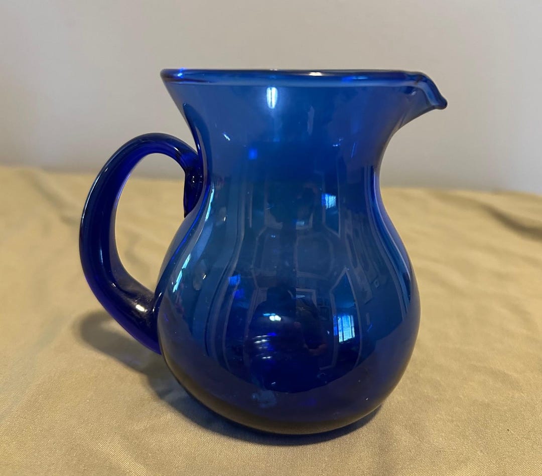 Small Cobalt Blue Pitcher - Etsy