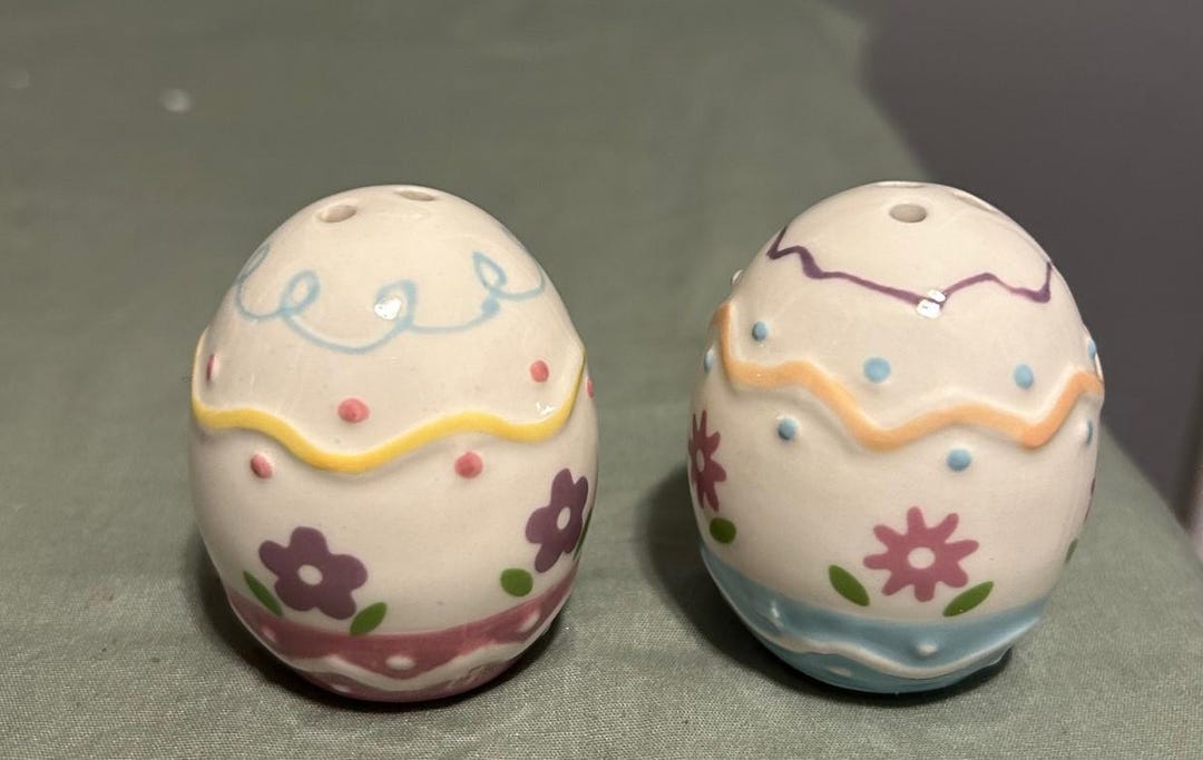 Mini Easter Egg Salt and Pepper Shakers - Etsy