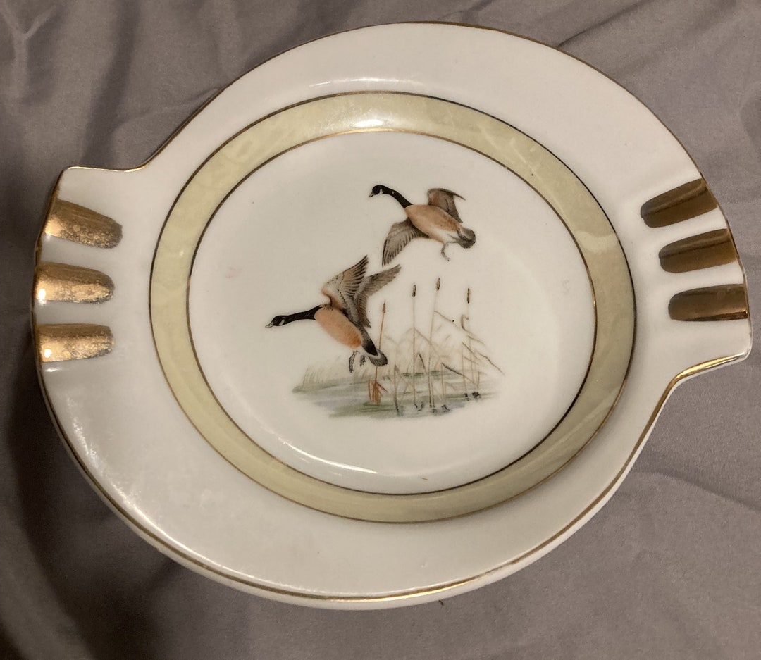 Flying Geese Ashtray With Golds Accents - Etsy