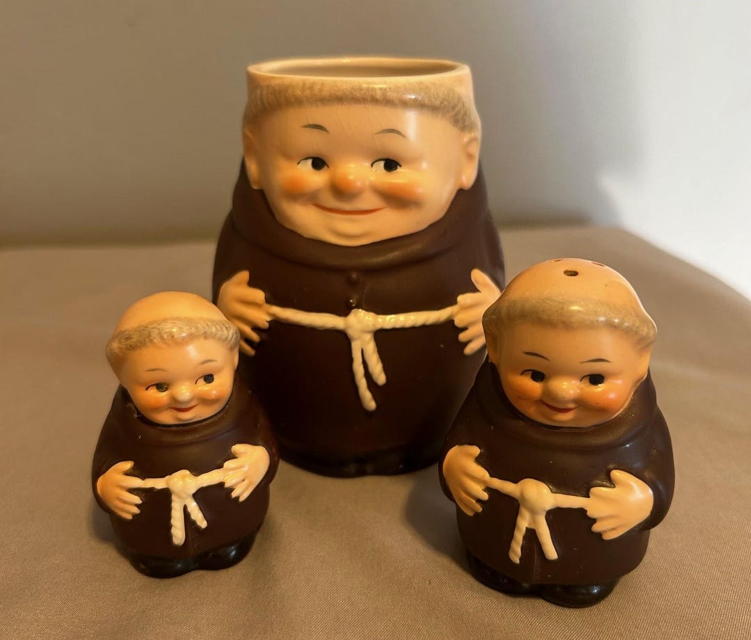 Vintage Goebel Monk Friar Coffee Mug and Salt and Pepper Shakers - Etsy