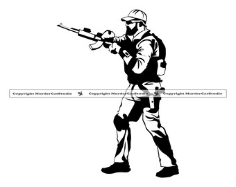 Cartoon Soldier Army Crawling Crawl Fitness Military Armor Armed Forces ...