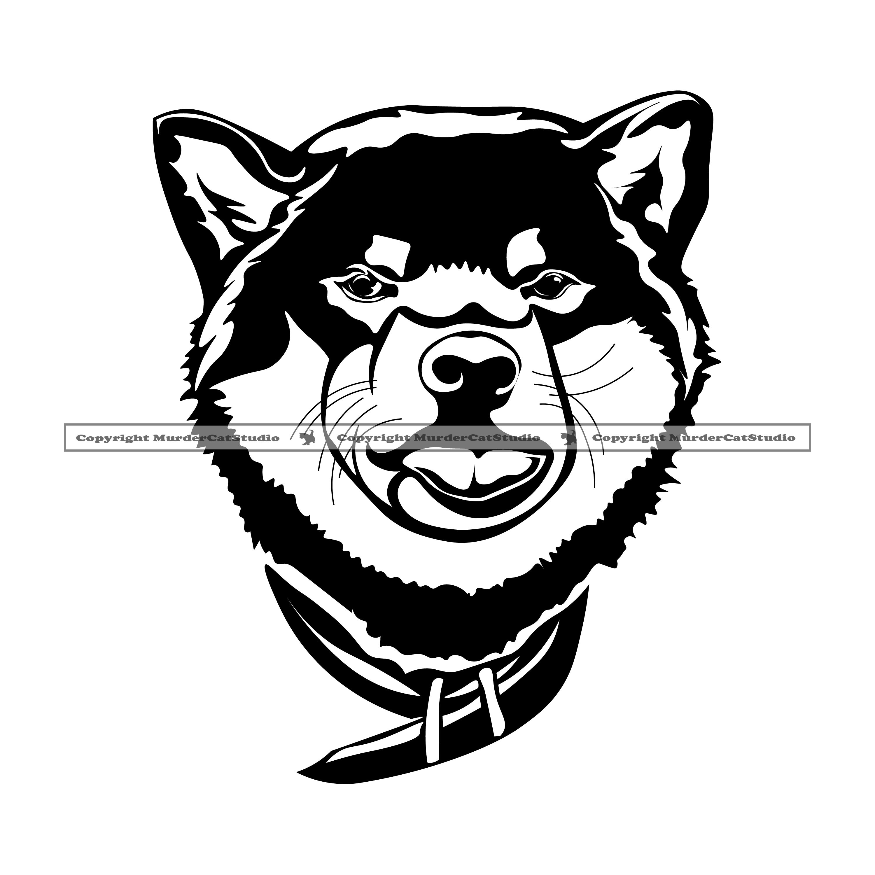 Clip Art & Image Files Paper, Party & Kids Shiba Inu Dog Breed Head ...