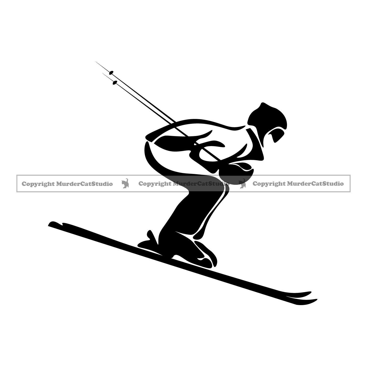 Craft Supplies & Tools Visual Arts Skiing #2 Skis Pole Jump Snow ...