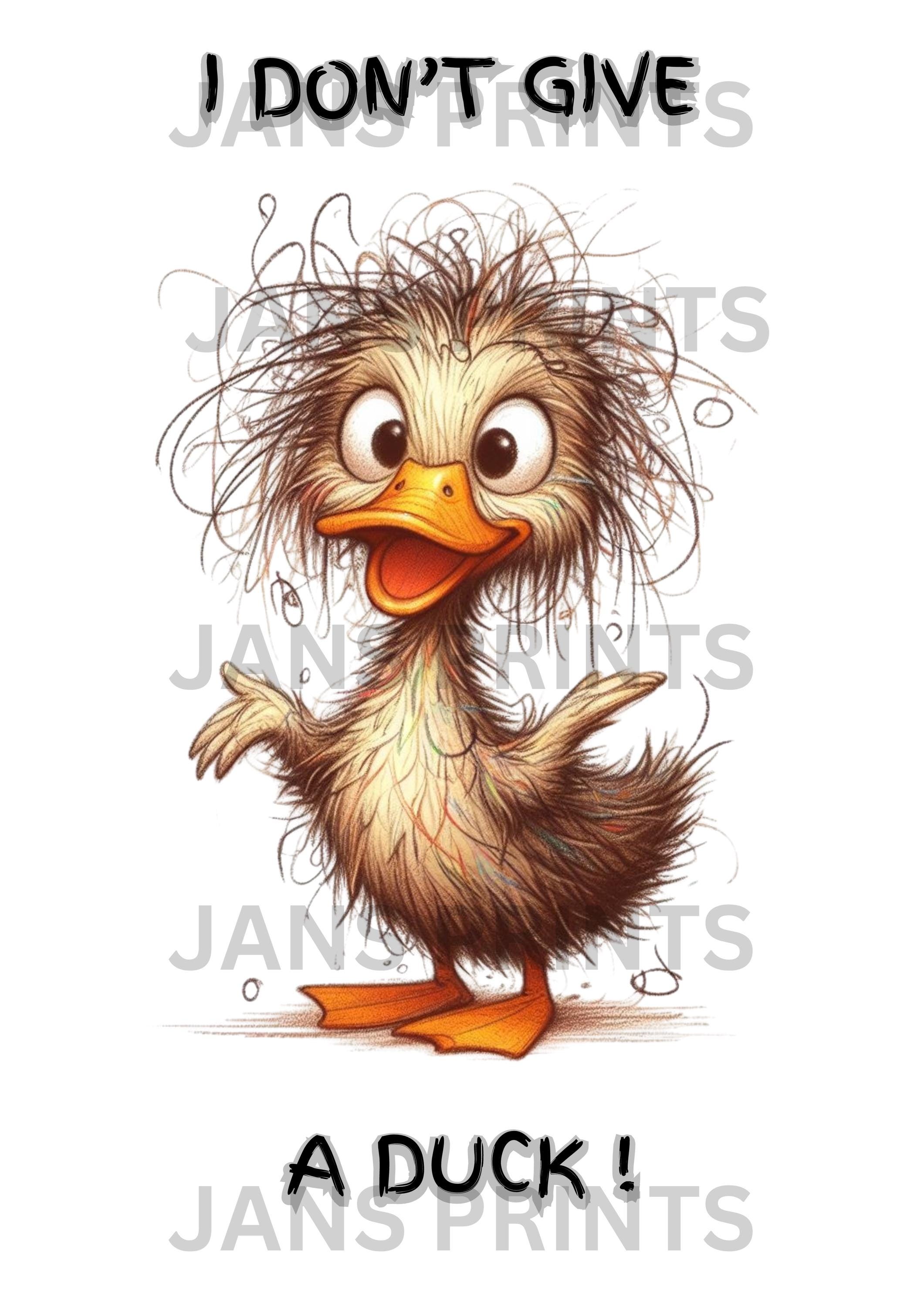 Whimsical Duck Saying Wall Print, Funny Animal Quote Artwork, Colorful ...