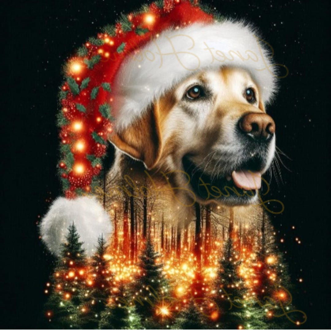 Christmas Digital Download |golden Labrador Illustration | Instant ...