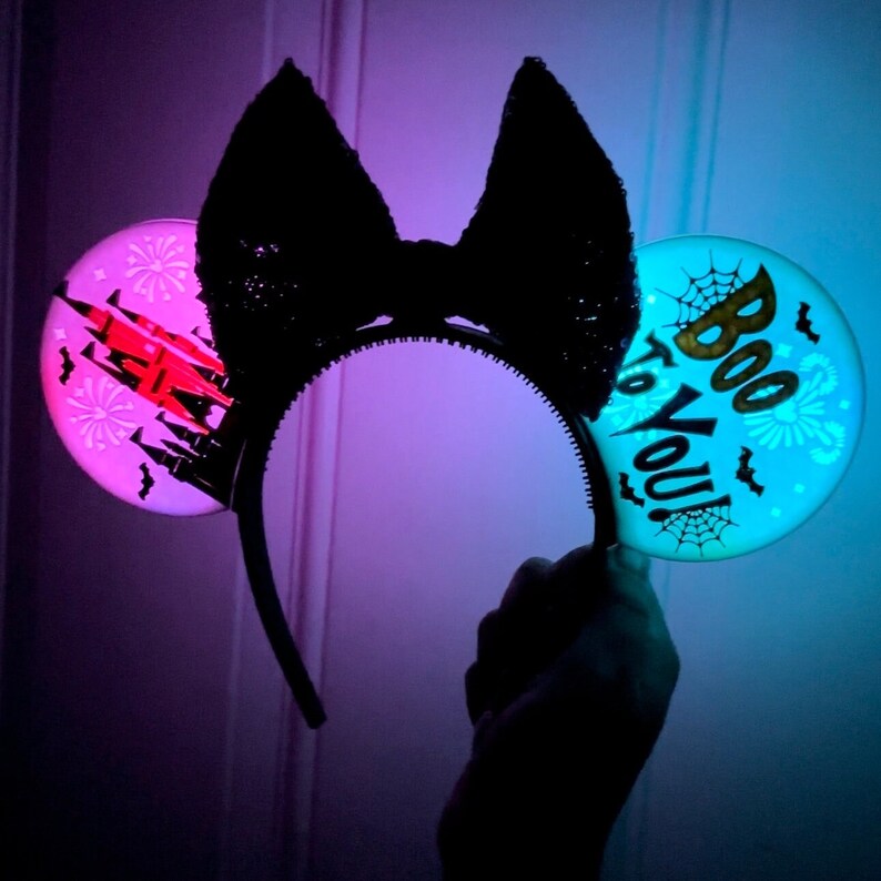 Boo to You Light up Mouse Ears: 3D Printed Interchangeable Halloween ...