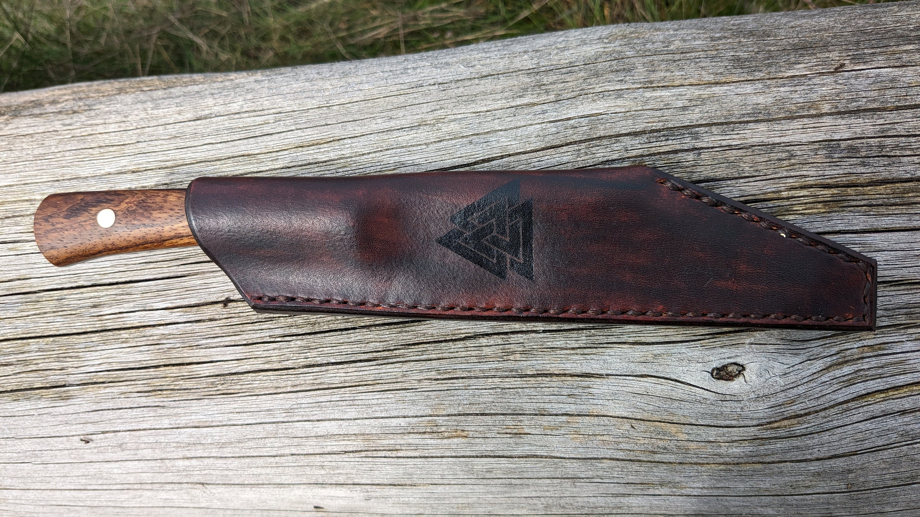 Handmade 23cm Full Tang Germanic Norse Seax Knife With Zebrawood Handle ...