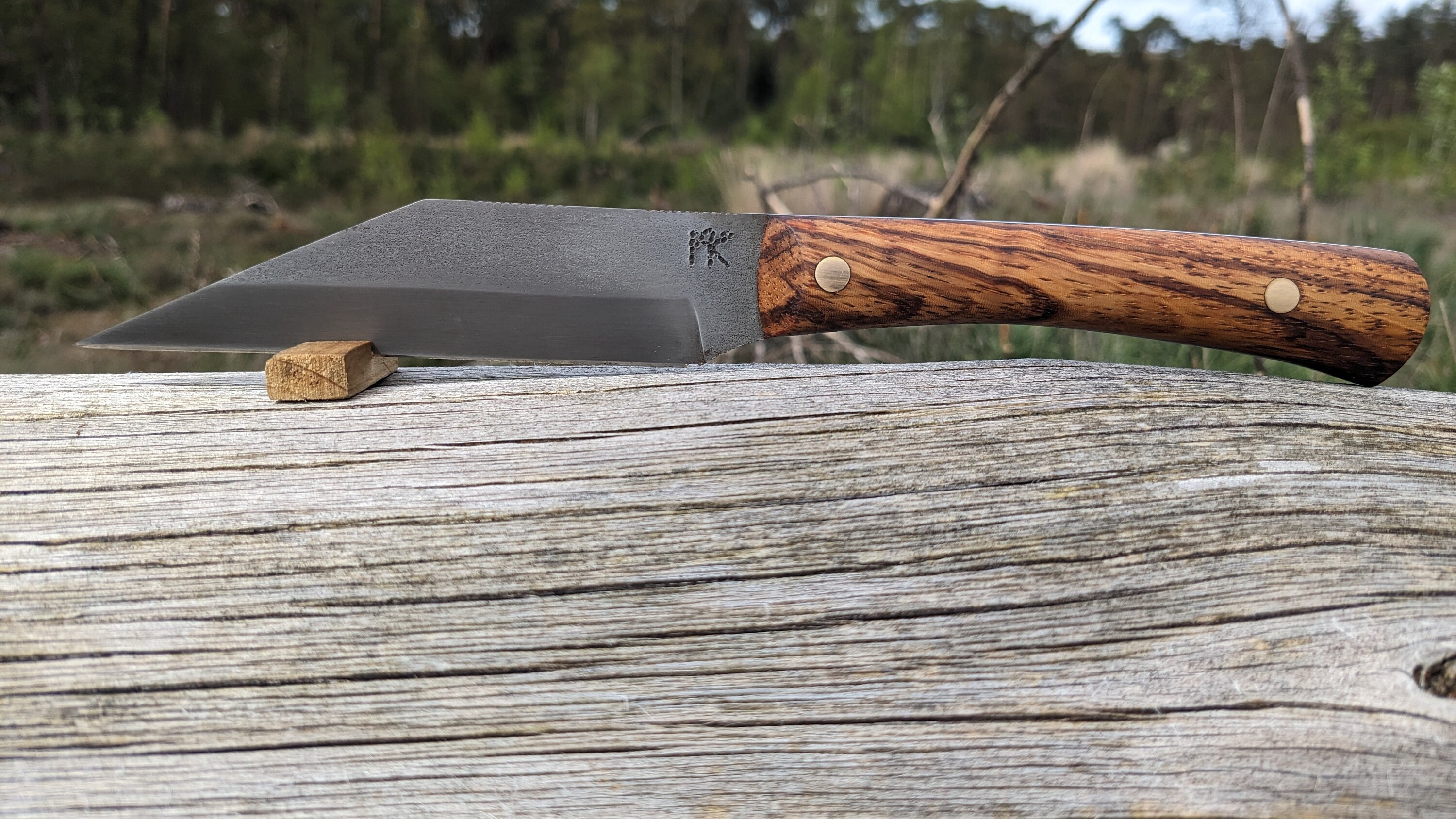 Handmade 23cm Full Tang Germanic Norse Seax Knife With Zebrawood Handle ...