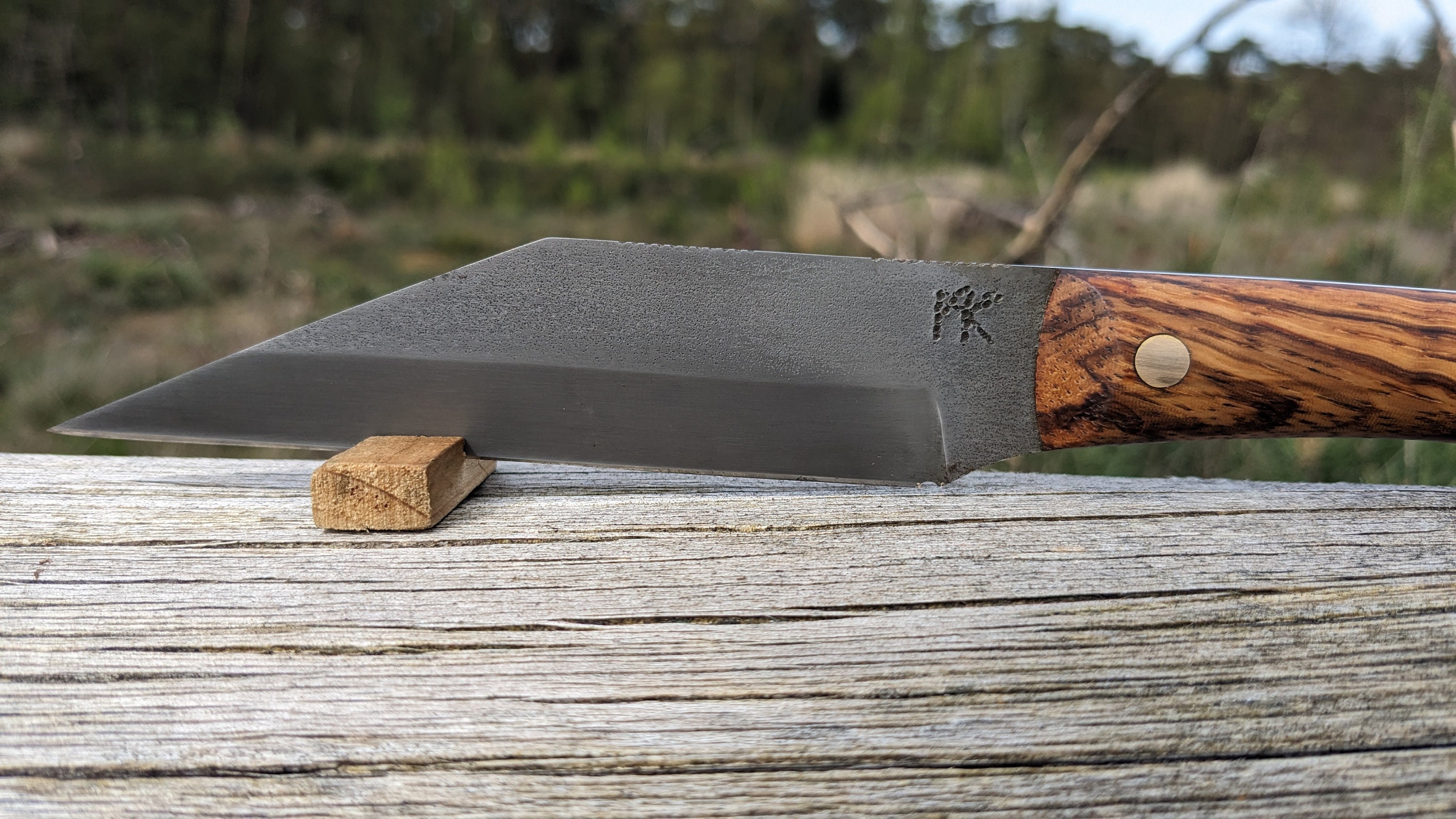 Handmade 23cm Full Tang Germanic Norse Seax Knife With Zebrawood Handle ...