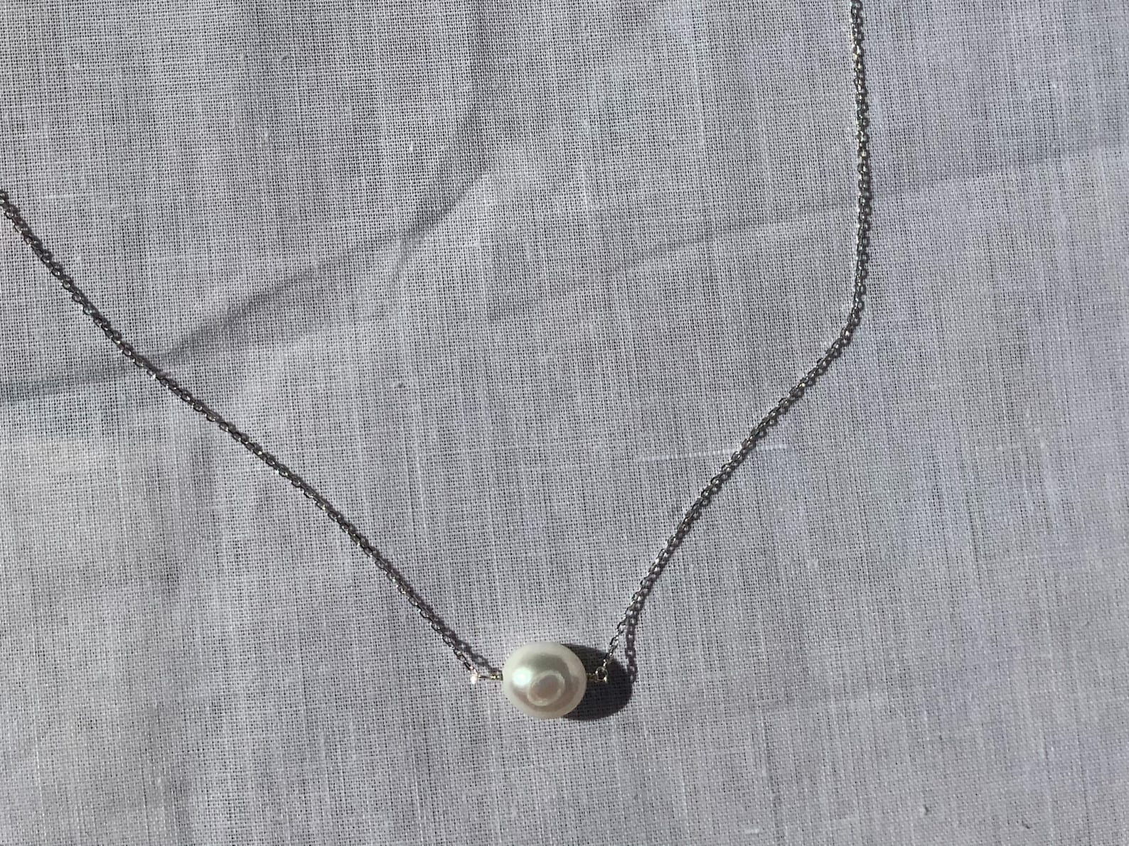Silver Pearl Necklace Freshwater Pearls Sterling Silver Etsy