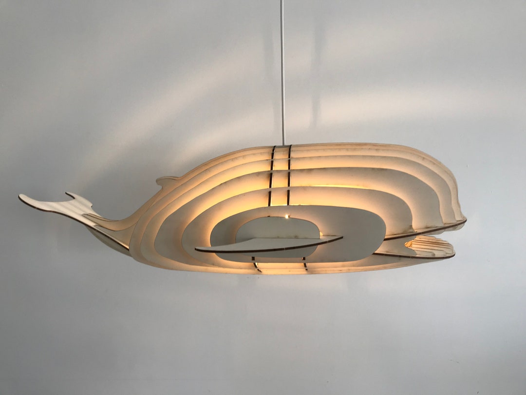 Deckenlampe Pottwal cachalot, WHALE Ceiling Chandelier. Wooden Pendant ...