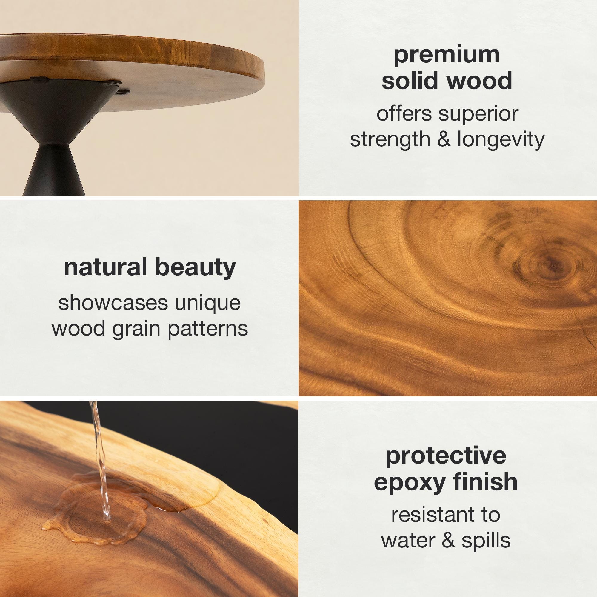 SQUARE Epoxy Accent Table, Unique Wooden Epoxy Table, Modern Black ...