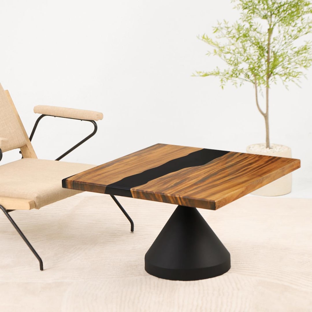 SQUARE Epoxy Resin Table Design, Custom Epoxy Coffee and Dining Table ...