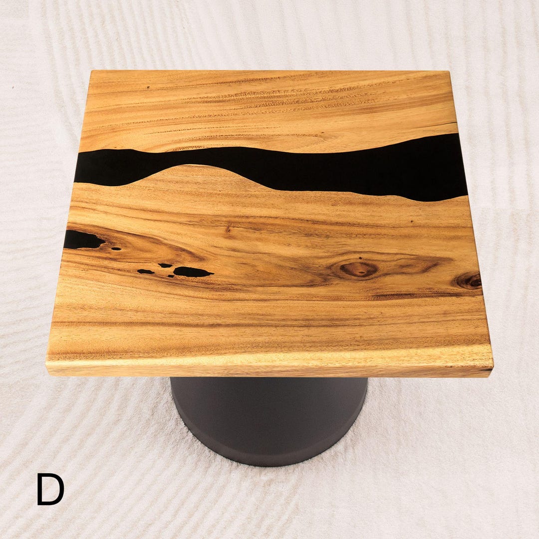SQUARE Epoxy Resin Coffee Table, Custom Epoxy River Table, Black Epoxy ...