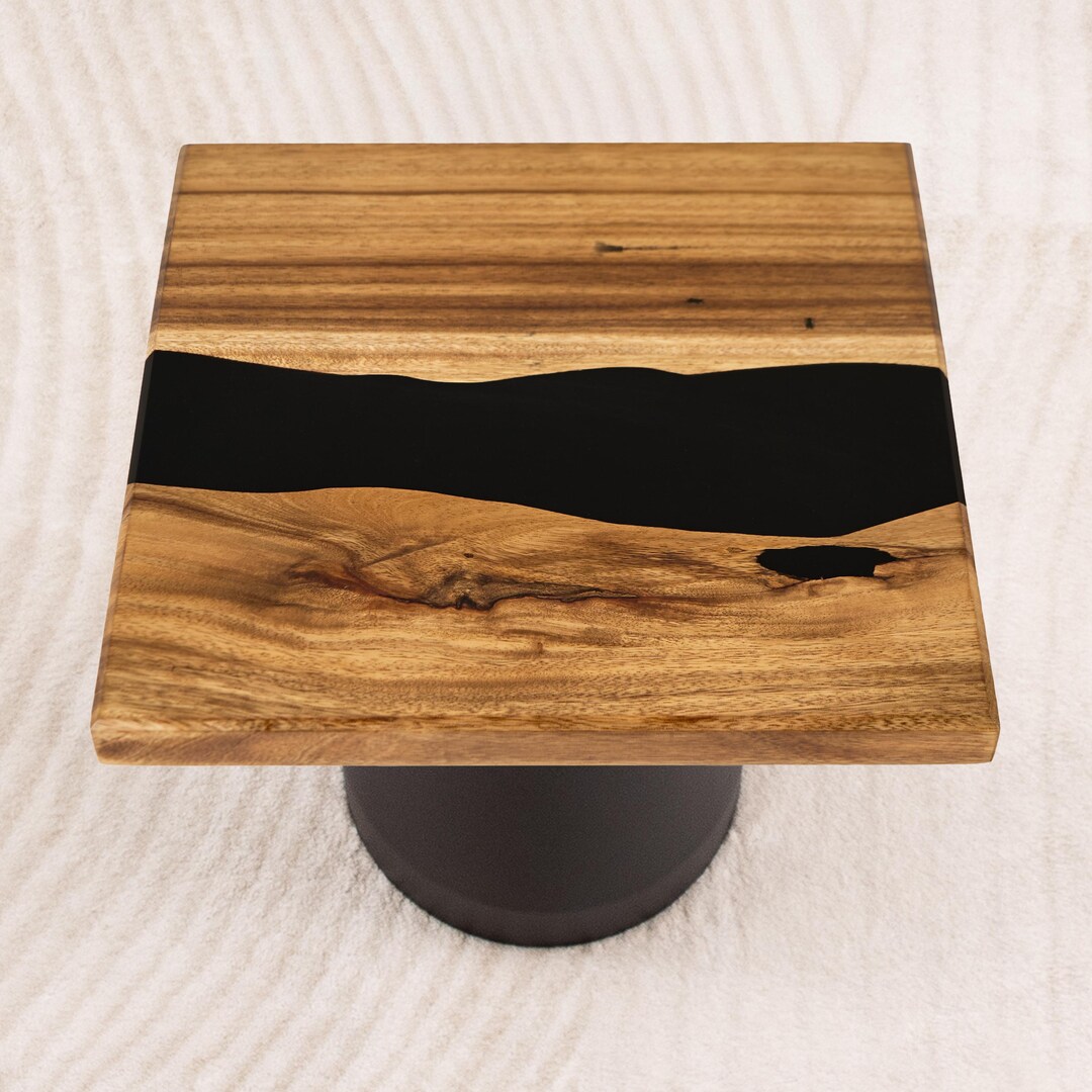 SQUARE Epoxy Resin Table Top, Handmade Tabletop 15 Inches for Live Edge ...