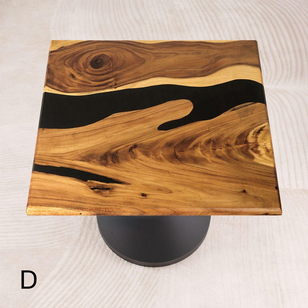 SQUARE Epoxy River Table Top, Only Table Top, Live Edge and Unique ...