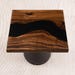 15-inch Square Epoxy Table – Handcrafted Black River Resin and Natural ...