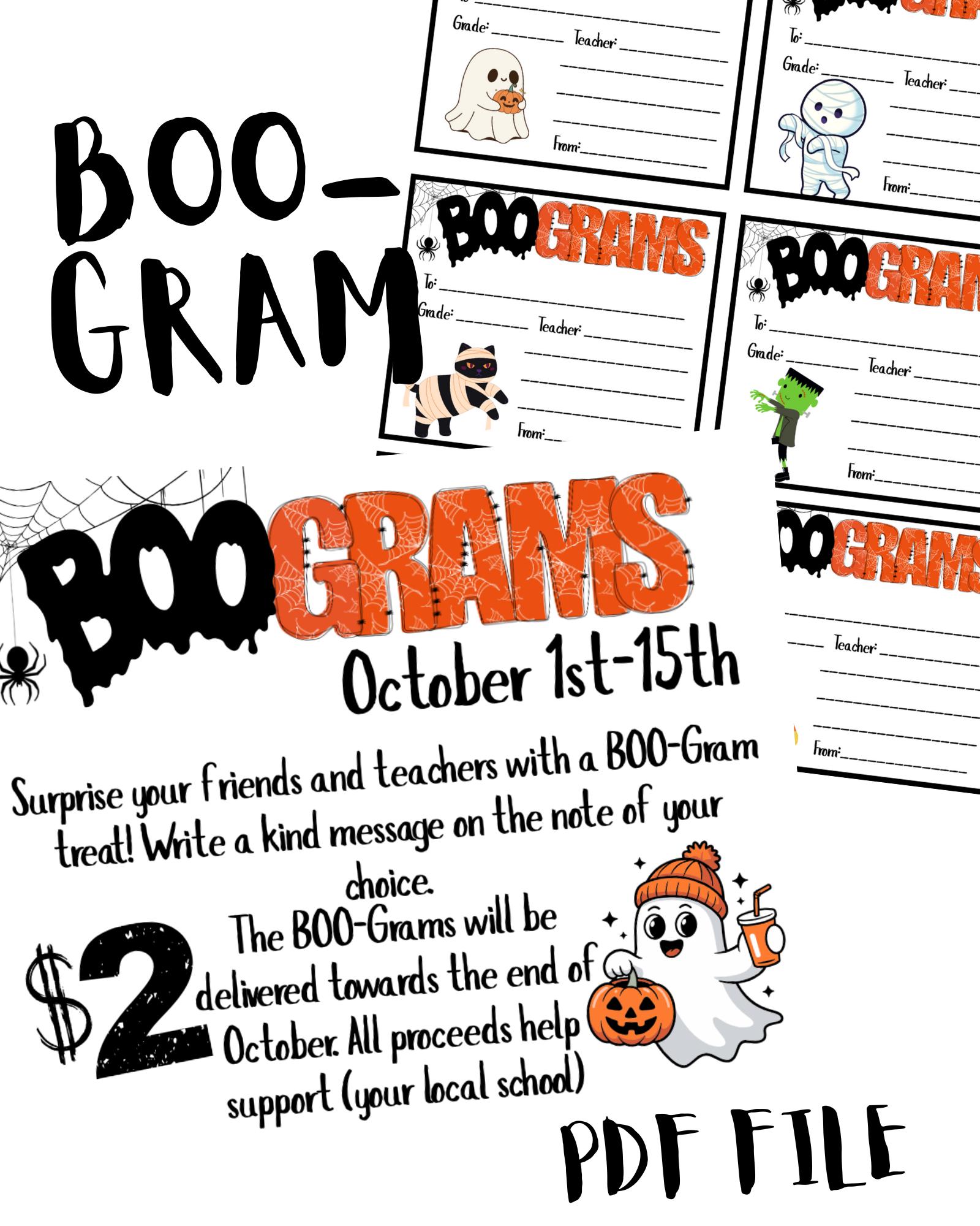 Editable Boo-grams | PTO Fundraiser Printable | Halloween School ...