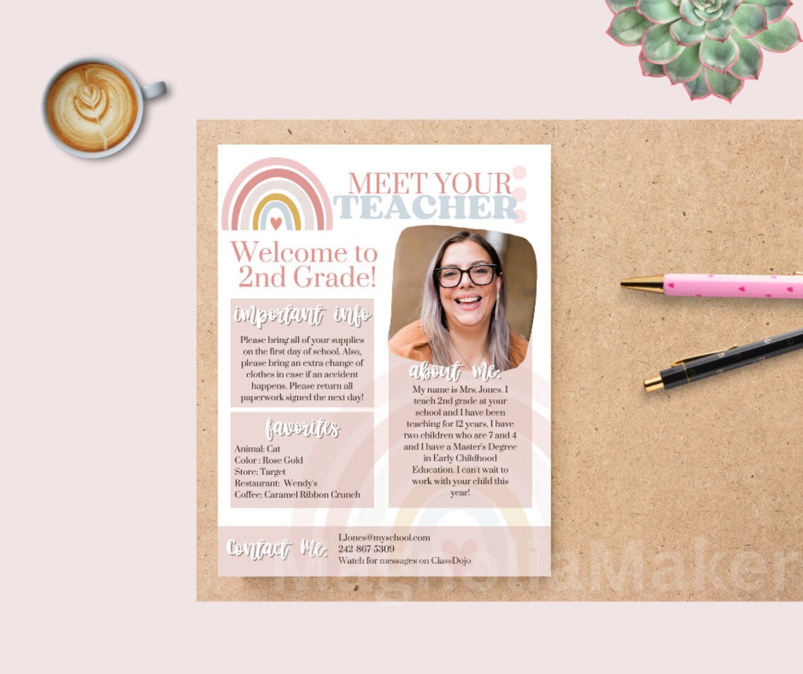 Canva Editable Teacher Welcome Letter | Canva Template | Back to School ...