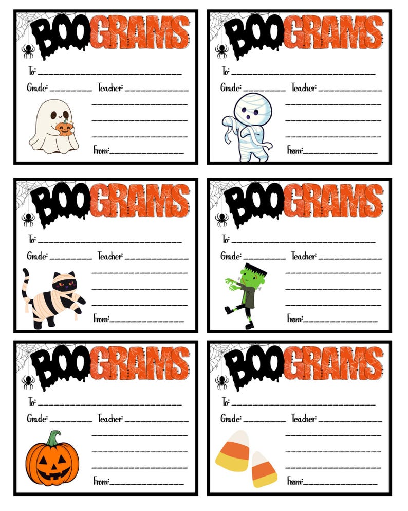 Editable Boo-grams | PTO Fundraiser Printable | Halloween School ...