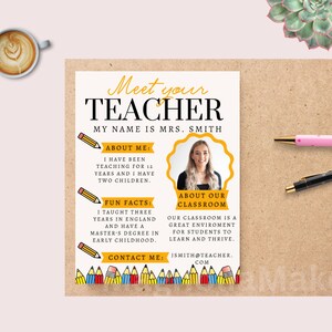 Canva Editable Teacher Welcome Template | Canva| Editable Template - Etsy