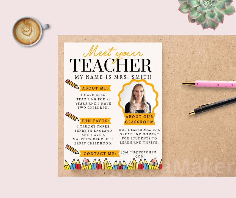 Canva Editable Teacher Welcome Template | Canva| Editable Template - Etsy