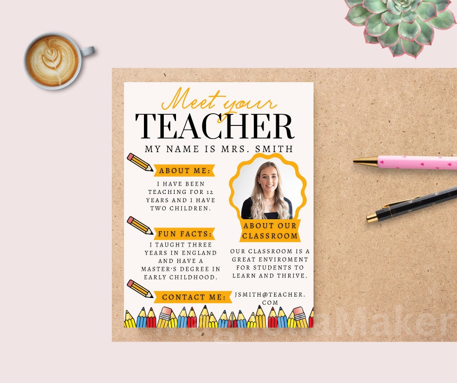 Canva Editable Teacher Welcome Template | Canva| Editable Template - Etsy