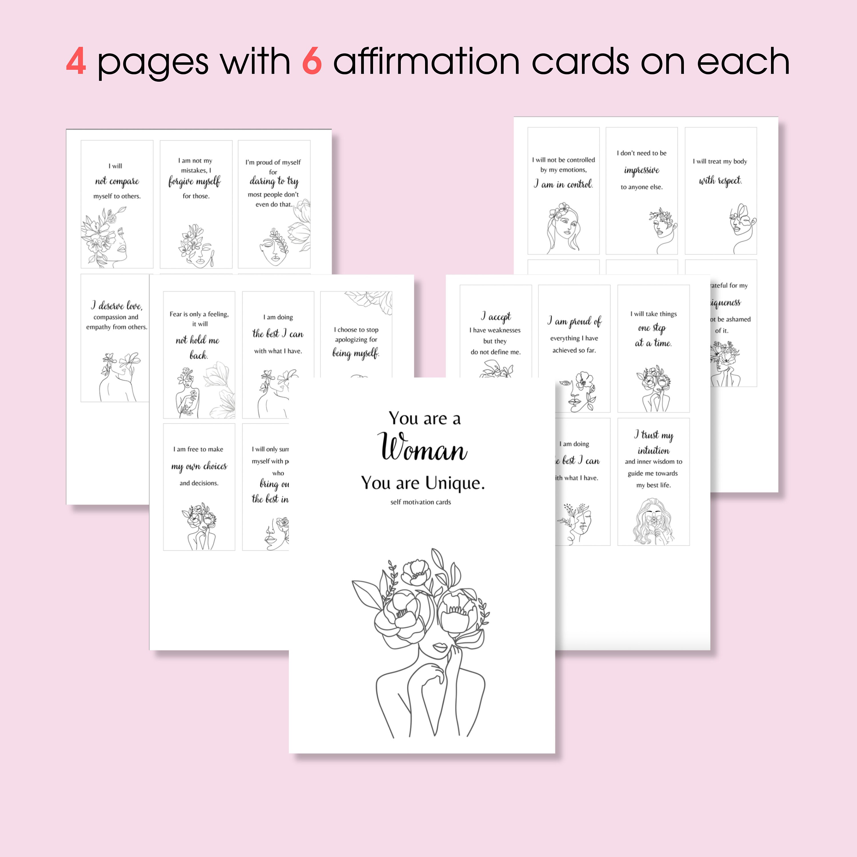Women Affirmation Cards Printable, Affirmation Cards Digital, Vision ...