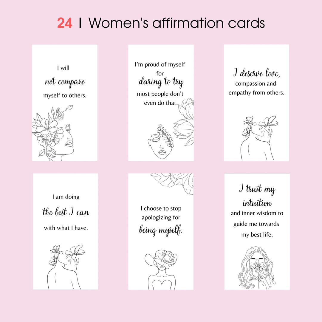 Women Affirmation Cards Printable, Affirmation Cards Digital, Vision ...