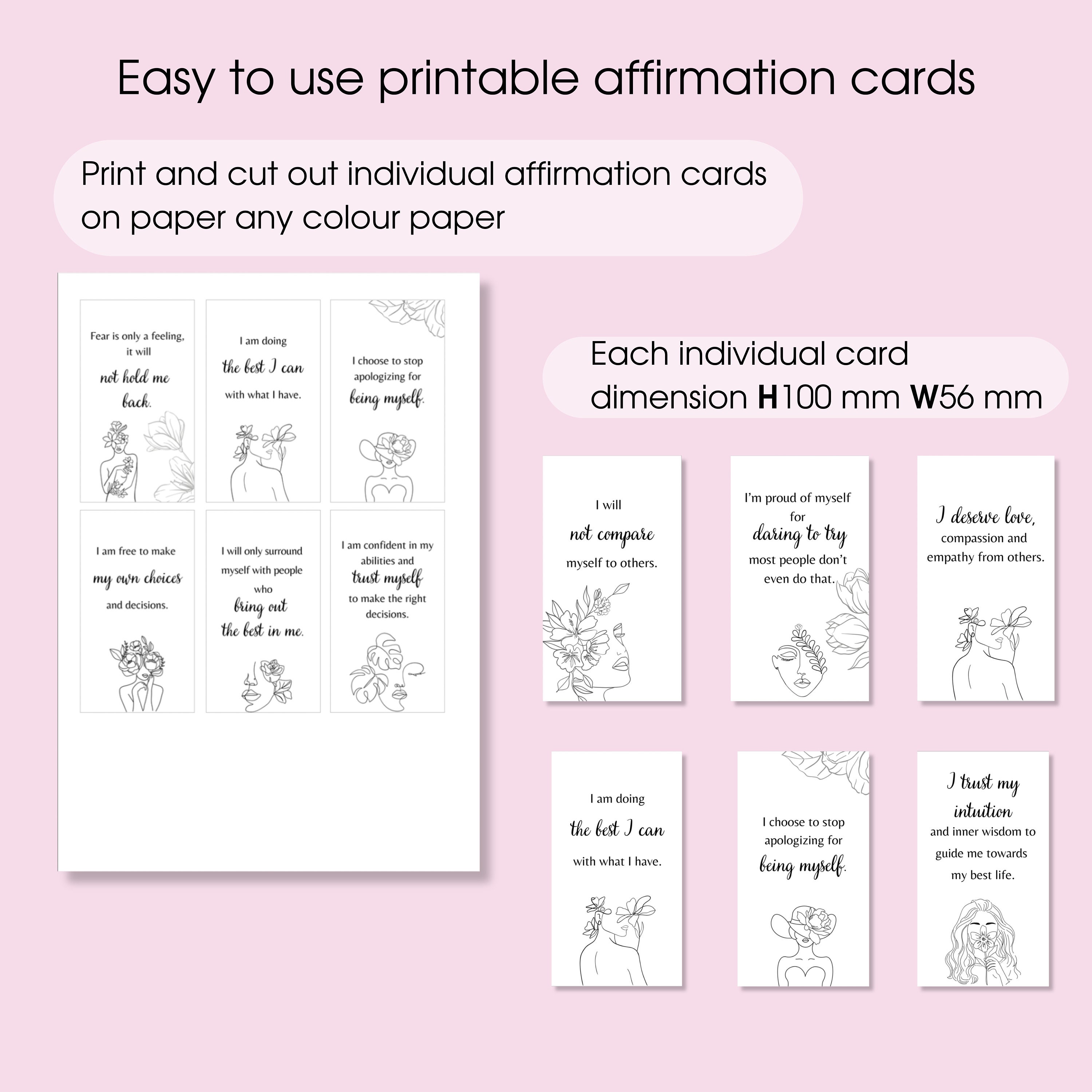 Women Affirmation Cards Printable, Affirmation Cards Digital, Vision ...