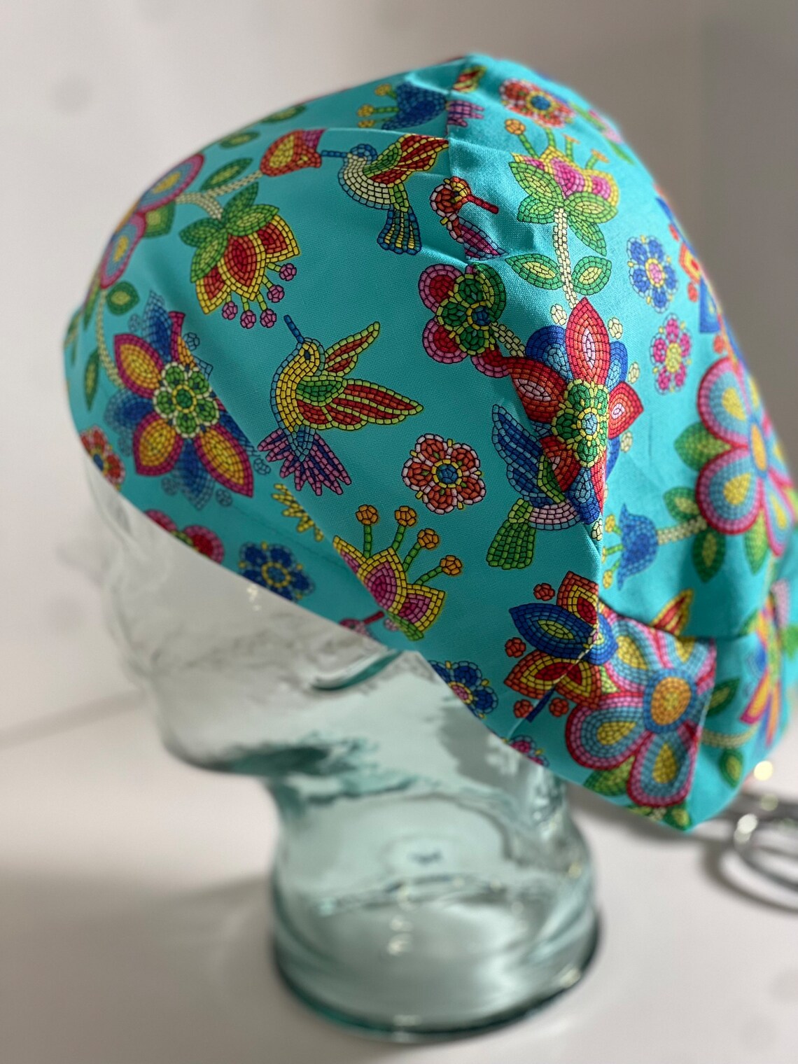 Hummingbird, Spring, Primavera, Euro Style Scrub Cap, Chemo, Biker or ...