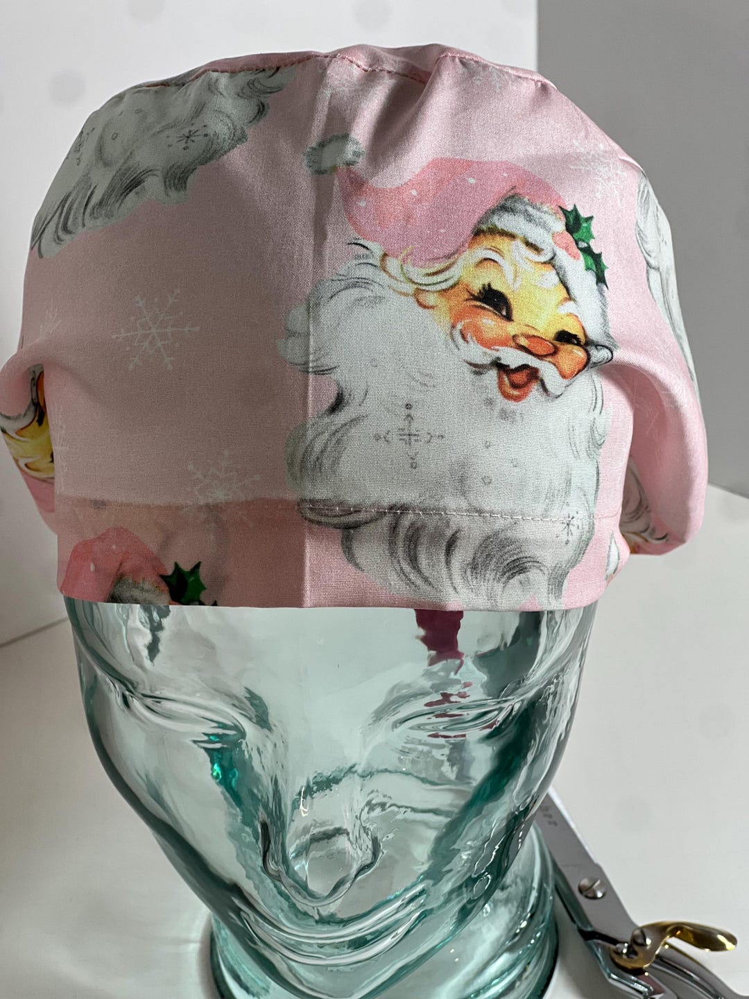 Vintage Soft Pink Santa Euro Scrub Cap - Etsy