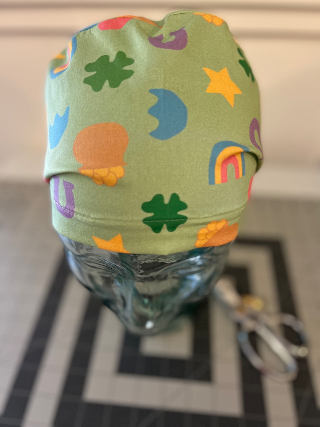 Lucky Charms St. Patricks Day Euro Style Scrub Cap. - Etsy