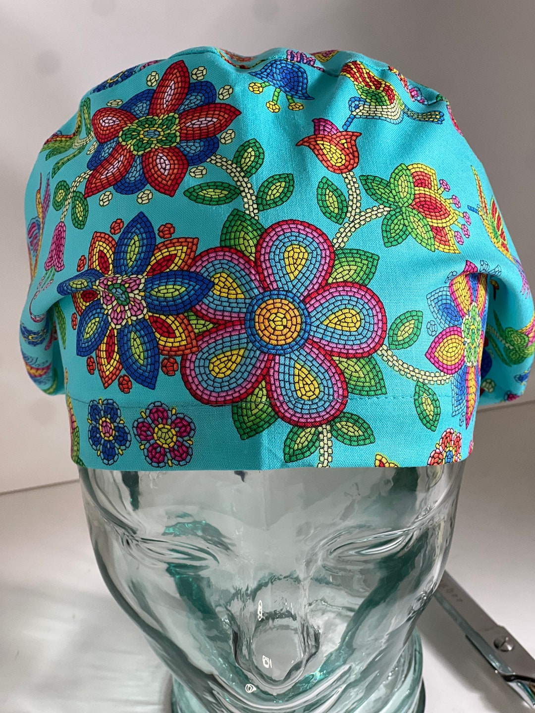 Hummingbird, Spring, Primavera, Euro Style Scrub Cap, Chemo, Biker or ...